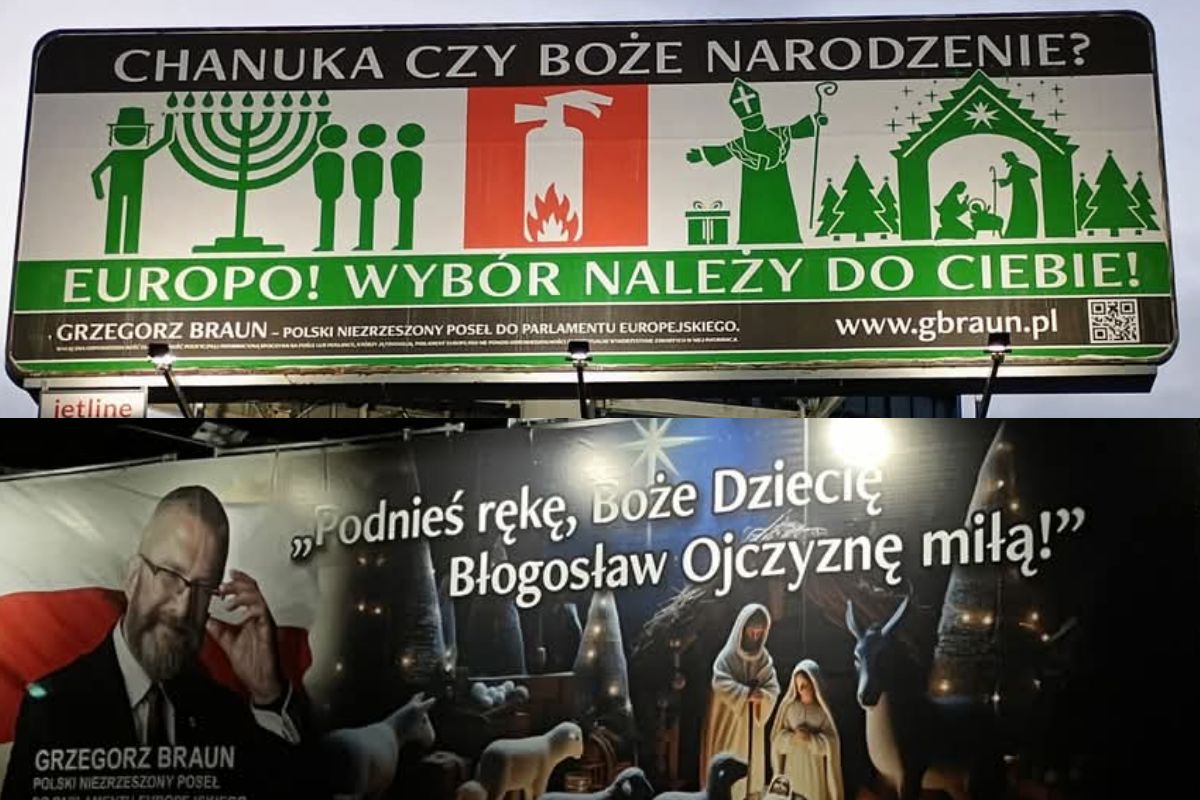 Grzegorz Braun ruszył z kampanią billboardową. Jest gaśnica i chanuka [FOTO] - NCZAS.INFO