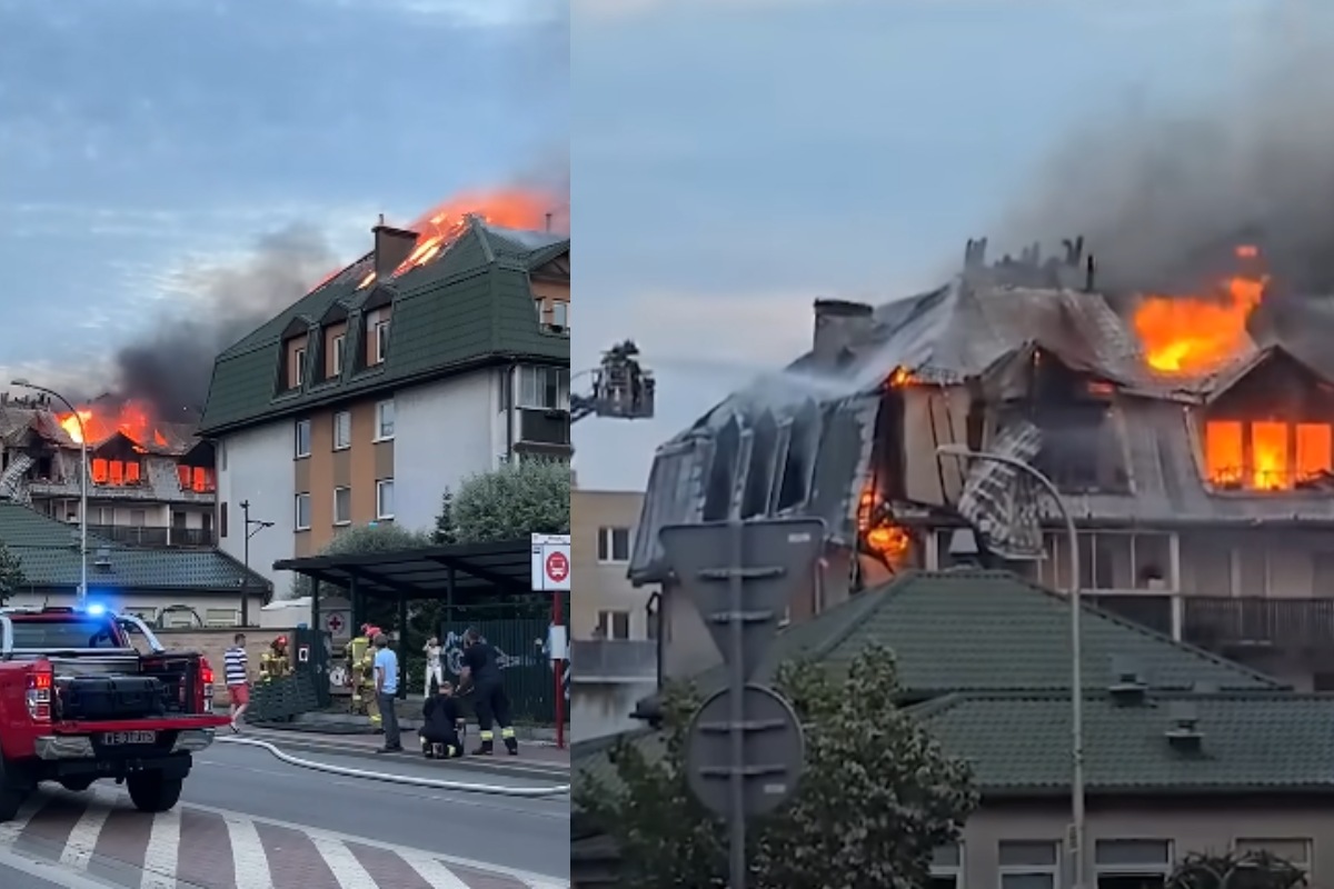 Wielki pożar w Ząbkach. Ktoś celowo podpalił blok mieszkalny ...